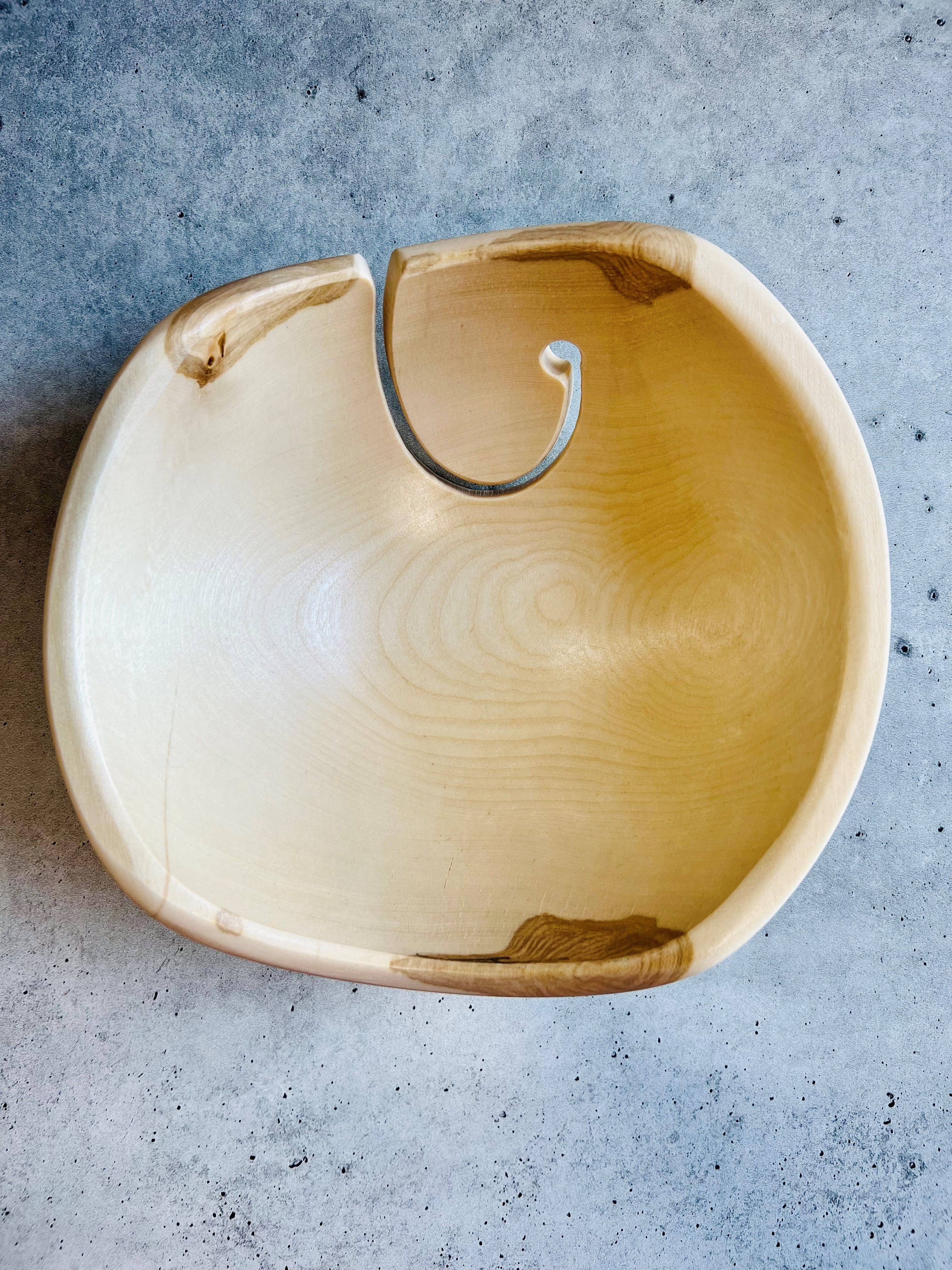 Wooden Knitting Bowls Ajuny Handmade Large Wooden Yarn Bowl With Holes